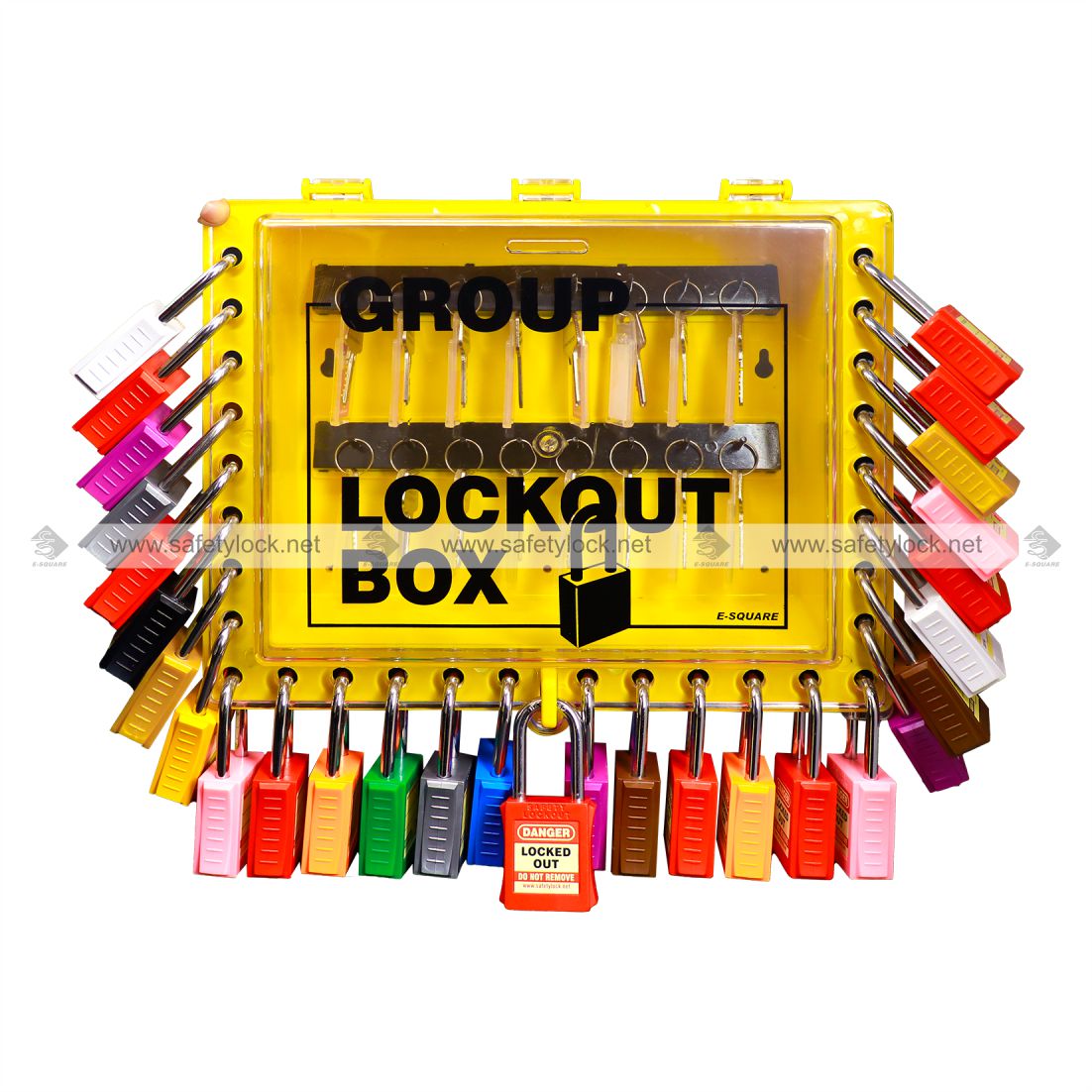 Safety Lockout Box with 3 Keys for Group Lockout Procedure