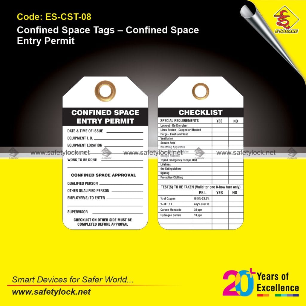 Confined Space Entry Permit and Checklist | Confined Space Tags