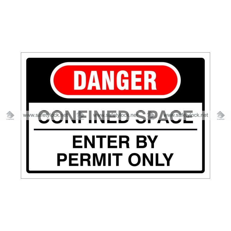 Confined Space Lockout Cover Sign - Danger Entry by Permit Only