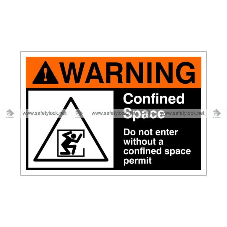 Confined Space Lockout Cover Sign with Warning Message