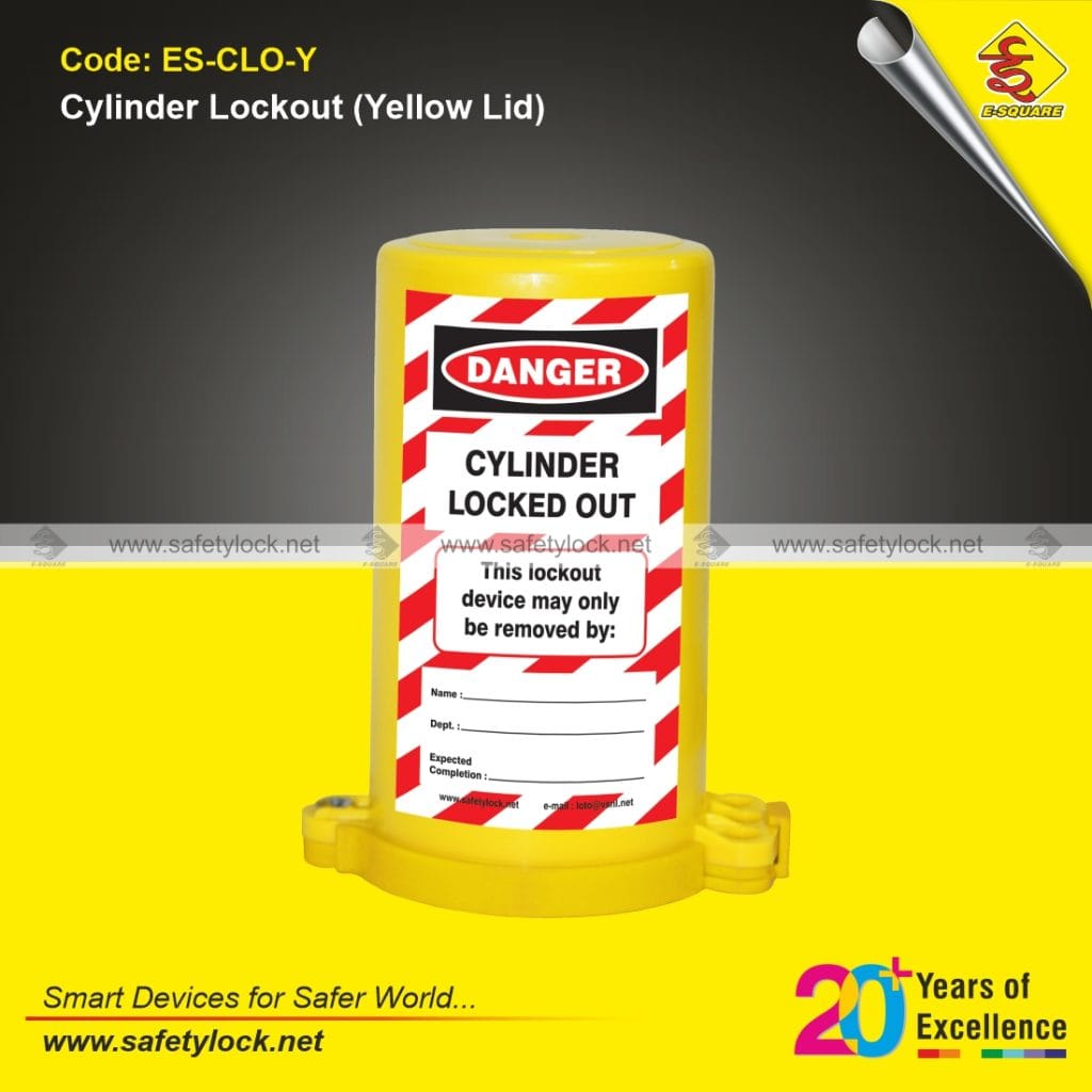 Cylinder Lockout Device with Yellow Lid for Gas Cylinder