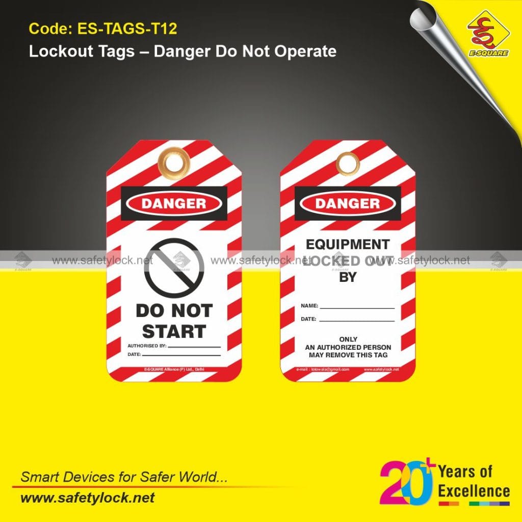 Lockout Tags - Danger Do Not Start - E-Square