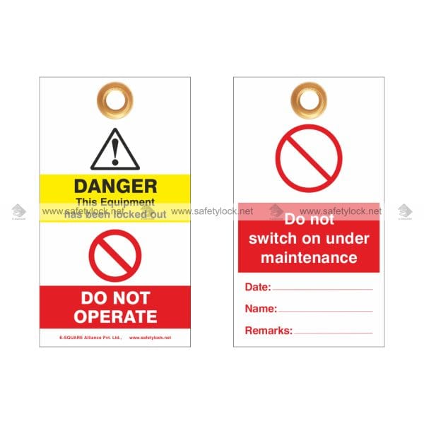 Disposable Lockout Tags - Do Not Switch On, Under Maintenance