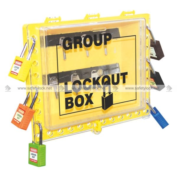 Safety Lockout Box with 3 Keys for Group Lockout Procedure