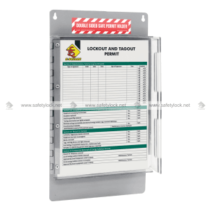 Wall-Mounted Lockout Tagout Permit Holder Double-Sided