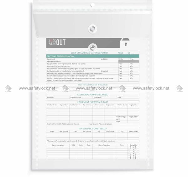 Economy Lockout Tagout Permit Holder to Store A4 Size Document