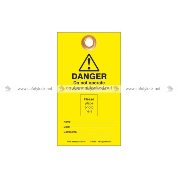 Yellow Photo Id Lockout Tags - Danger Do Not Operate