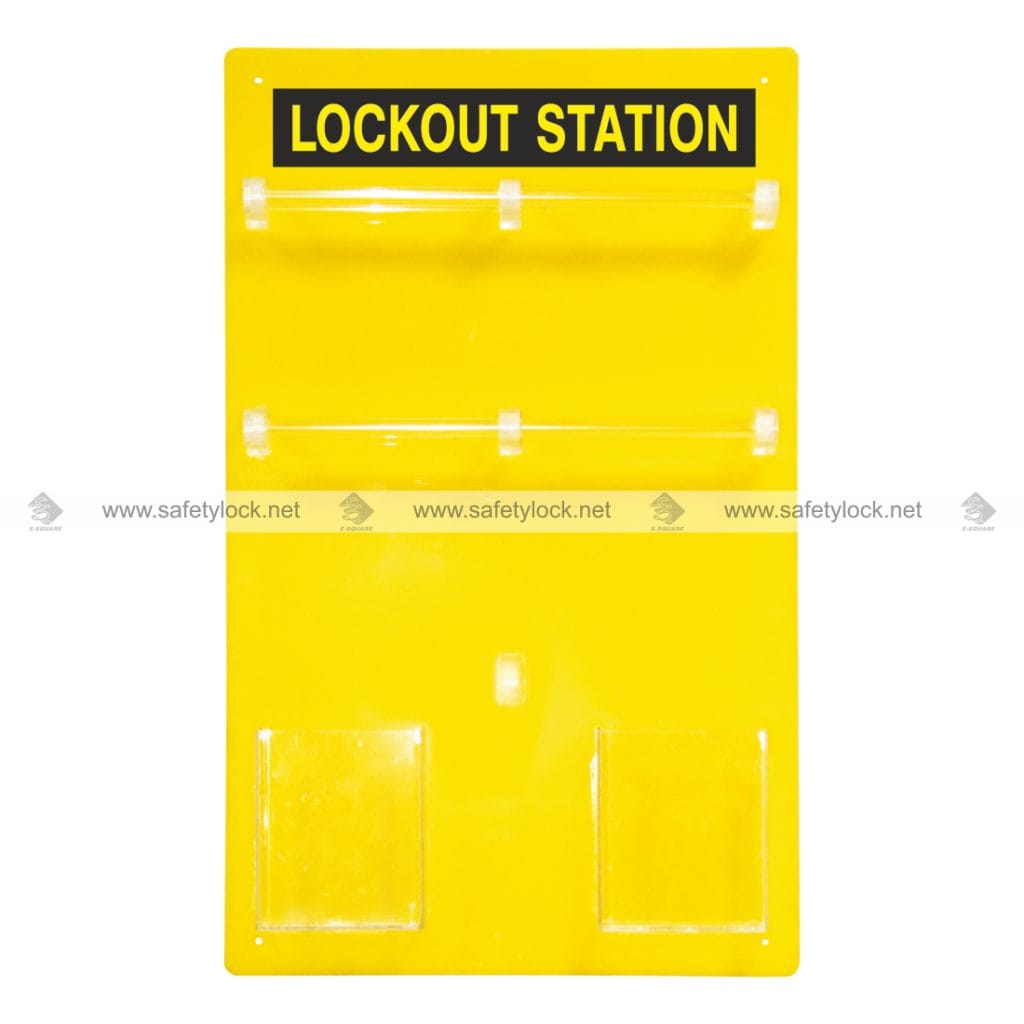 Yellow Open Lockout Station - Front view for 20 Locks