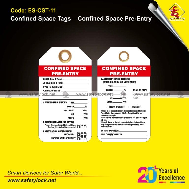 Confined Space Pre-Entry Tags | Confined Space Tags Supplier