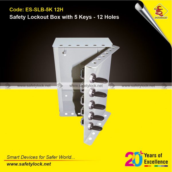 Safety Lockout Box with 5 Keys and 12 Holes | Lockout Tagout