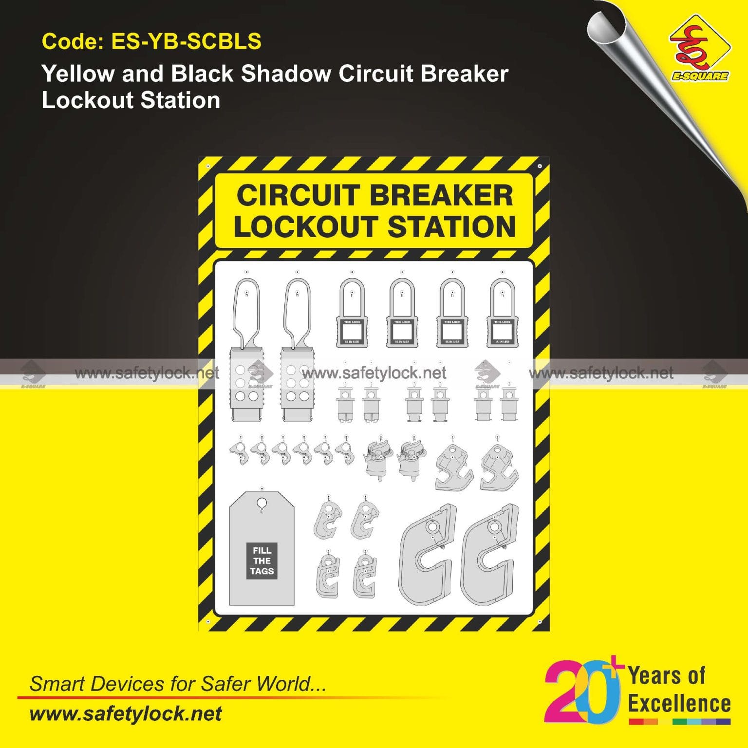 Shadow Circuit Breaker Lockout Station Yellow and Black