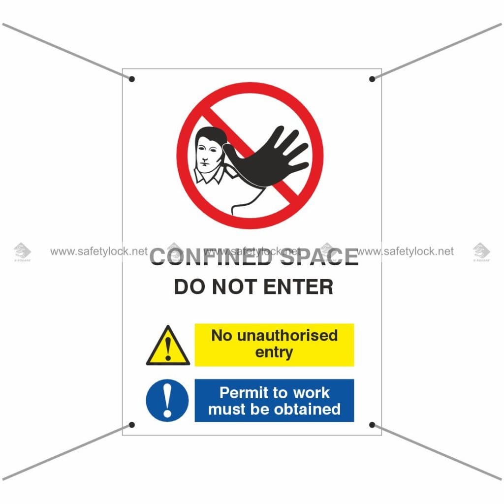 Sign-o-Flexi Barrier with Elastic Cords for Confined Holes