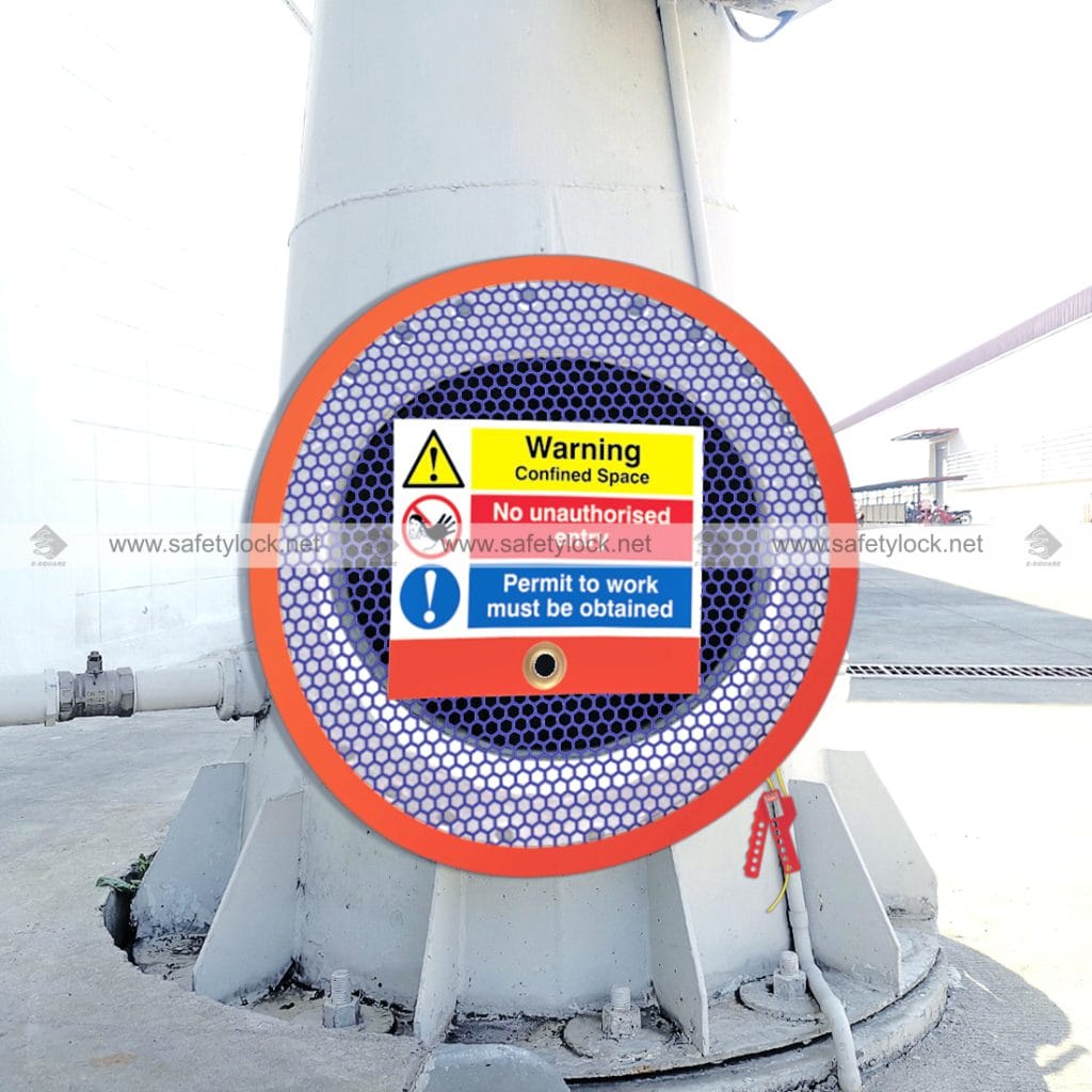 Lockable Ventilated Confined Space Lockout Cover - Medium