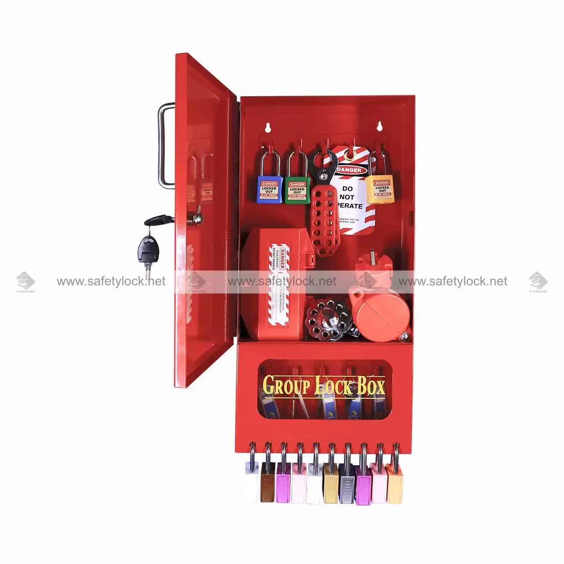 Loto Kit Loto Box Cabinet Box WUWEOT Group Lock Box, Red Out Tagout Box ...