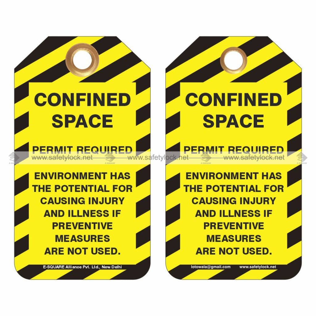 Permit Required Tags | Yellow Black Color Confined Space Tags