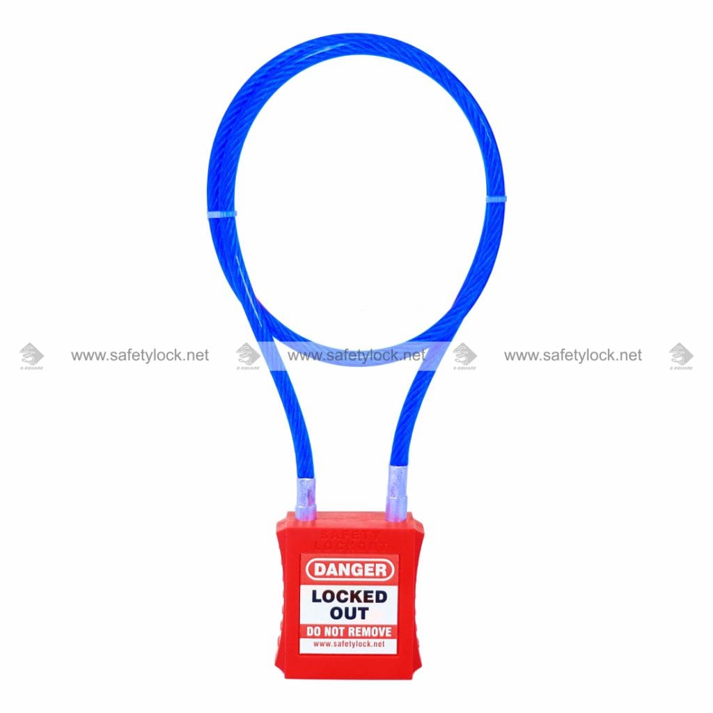 Cable Lockout Safety Padlocks with 1 Foot, 2, 3 and 4 Feet Cable