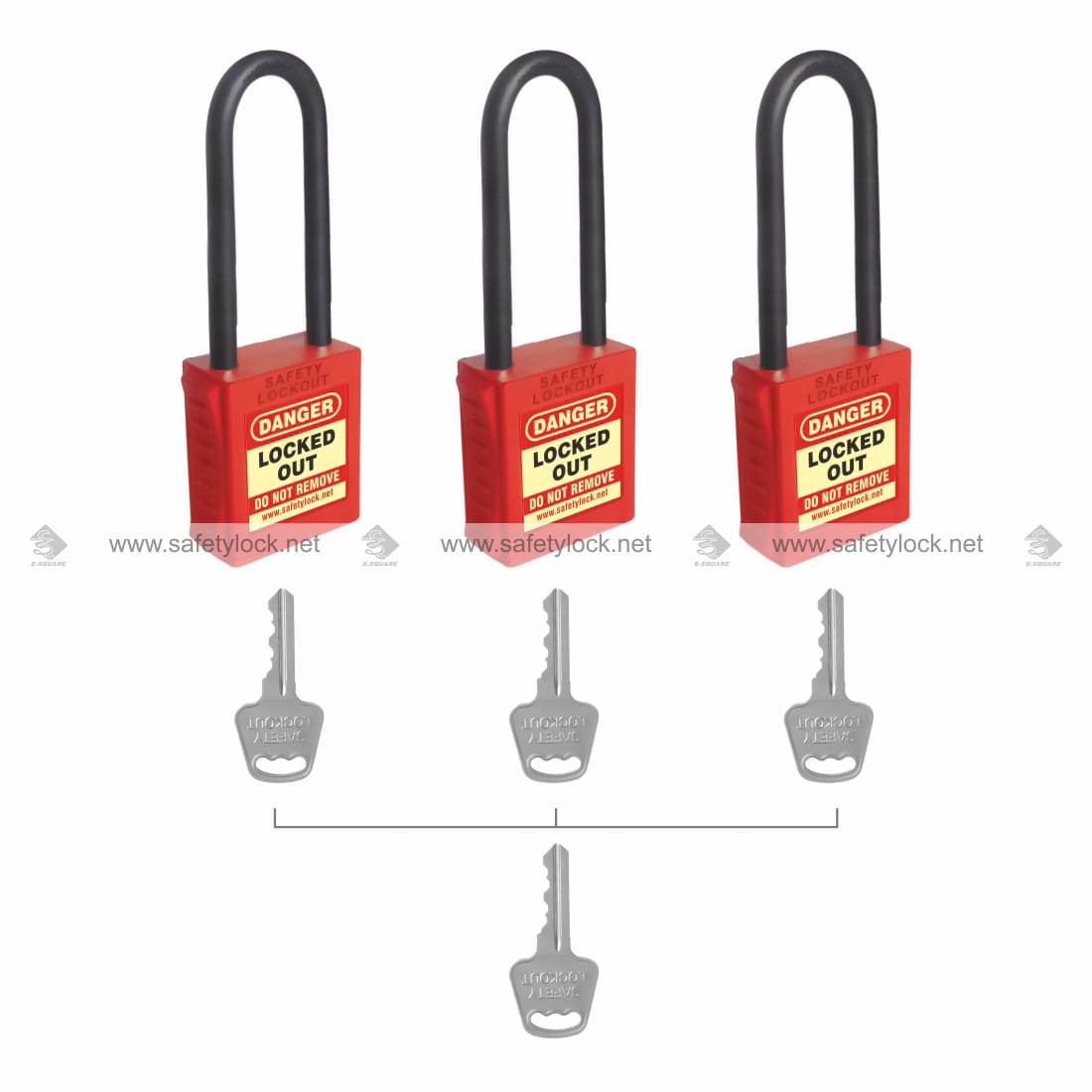 Lockout Tagout - Jacket Lockout Padlock with Long Steel Shackle