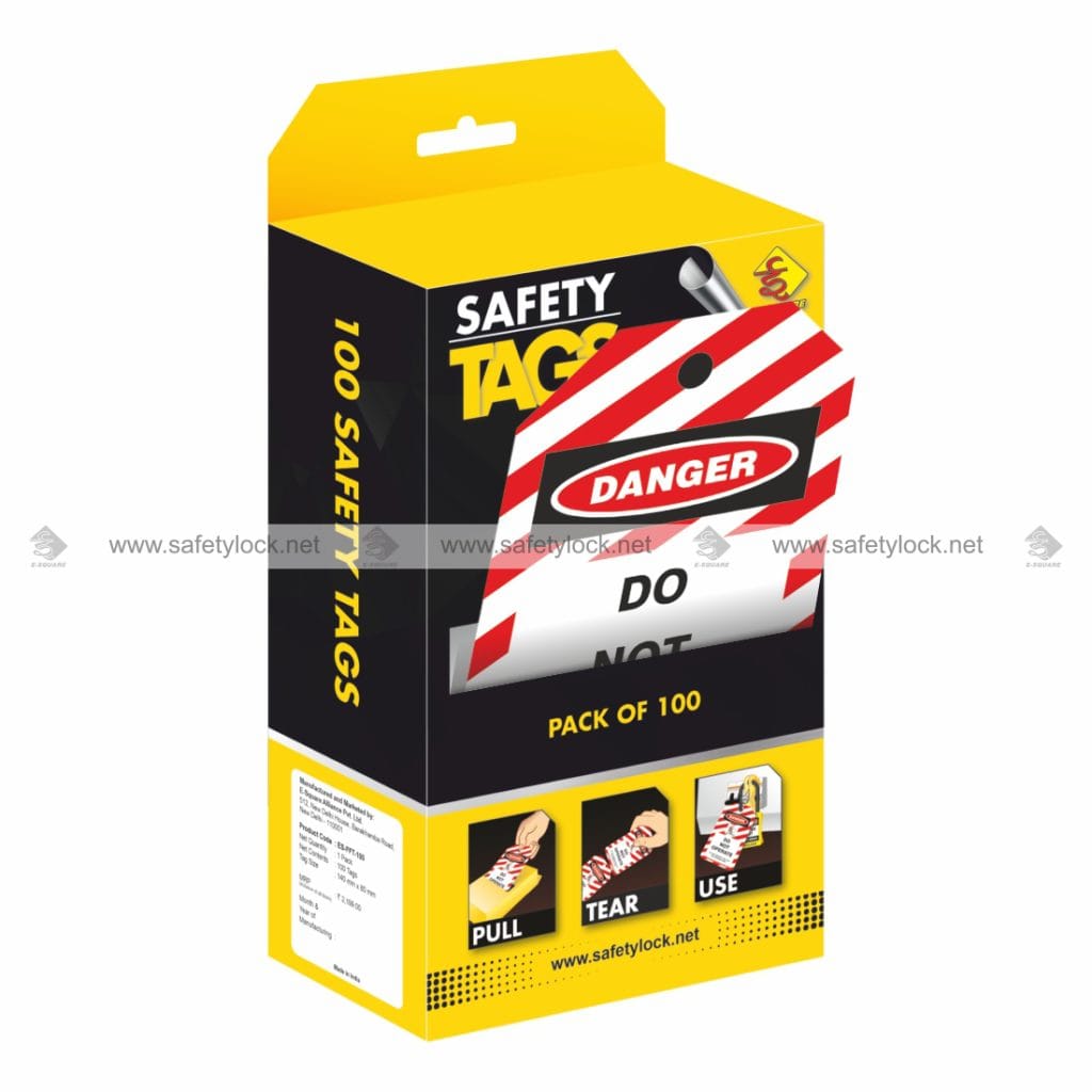 Fan Fold Tags-In-A-Box with 100 Lockout Safety Tags | E-Square