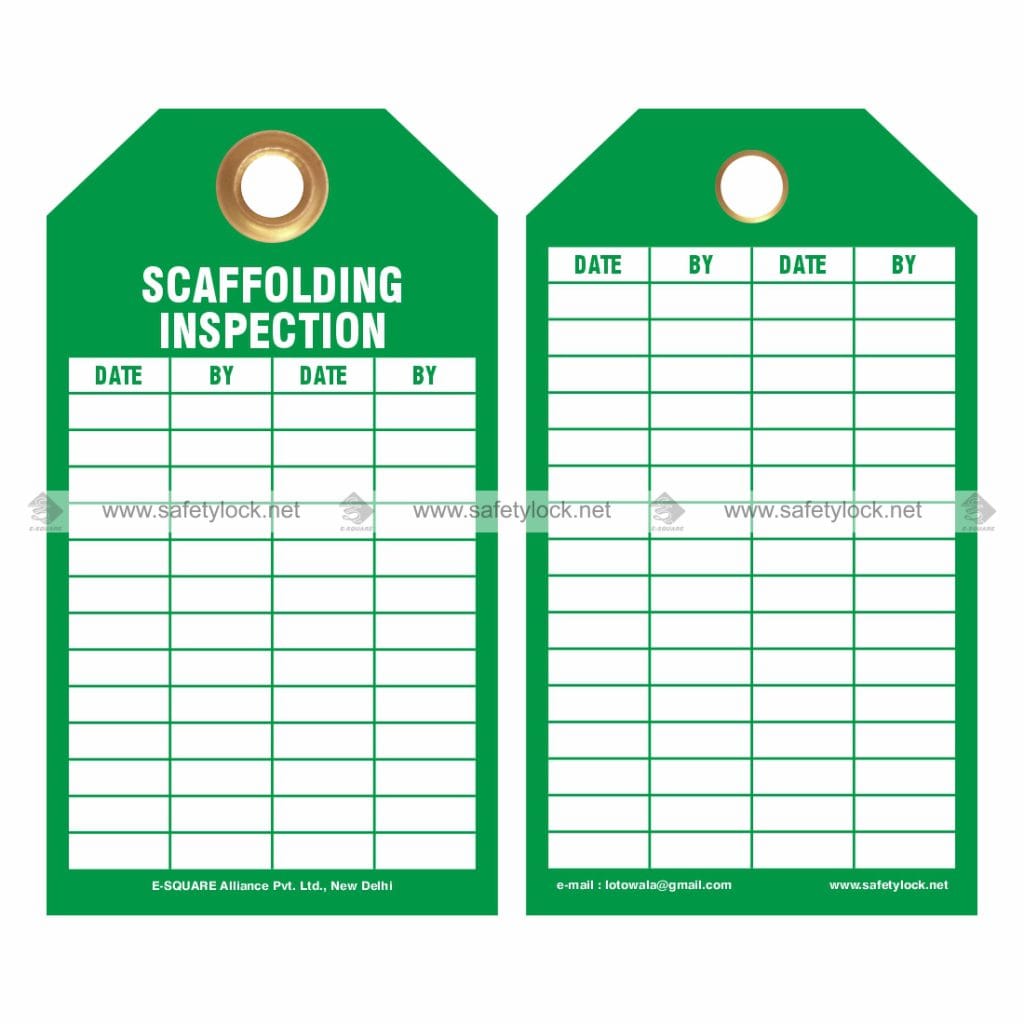 Green Color Scaffolding Tags for Scaffold Safety | E-Square