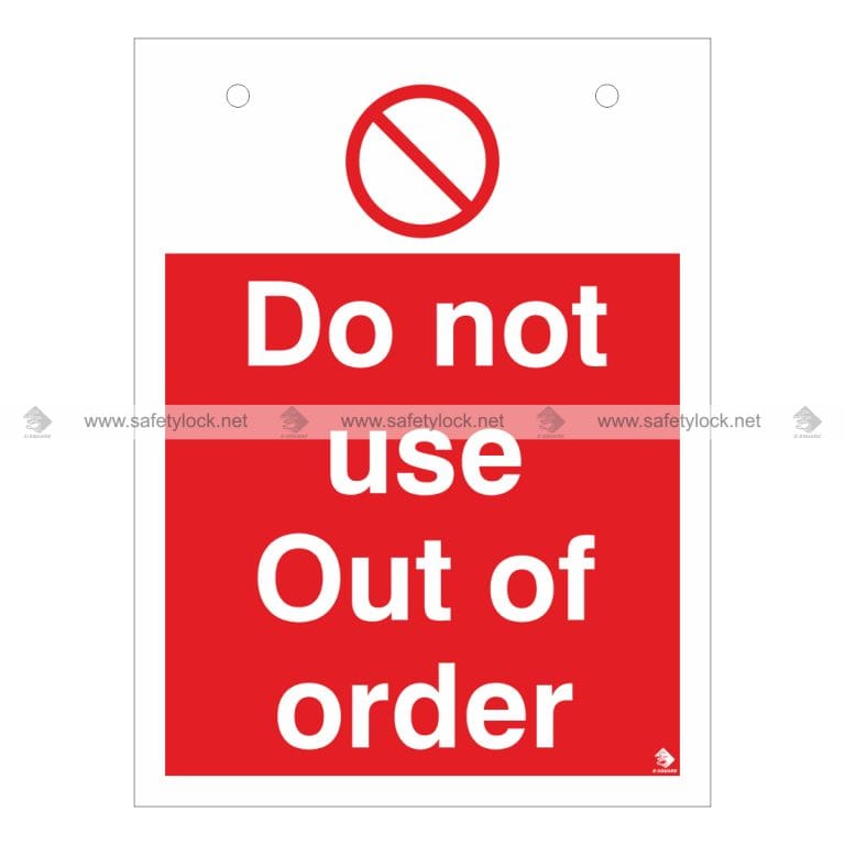 Hanging Lockout Sign - Do not use Out of Order - E-Square