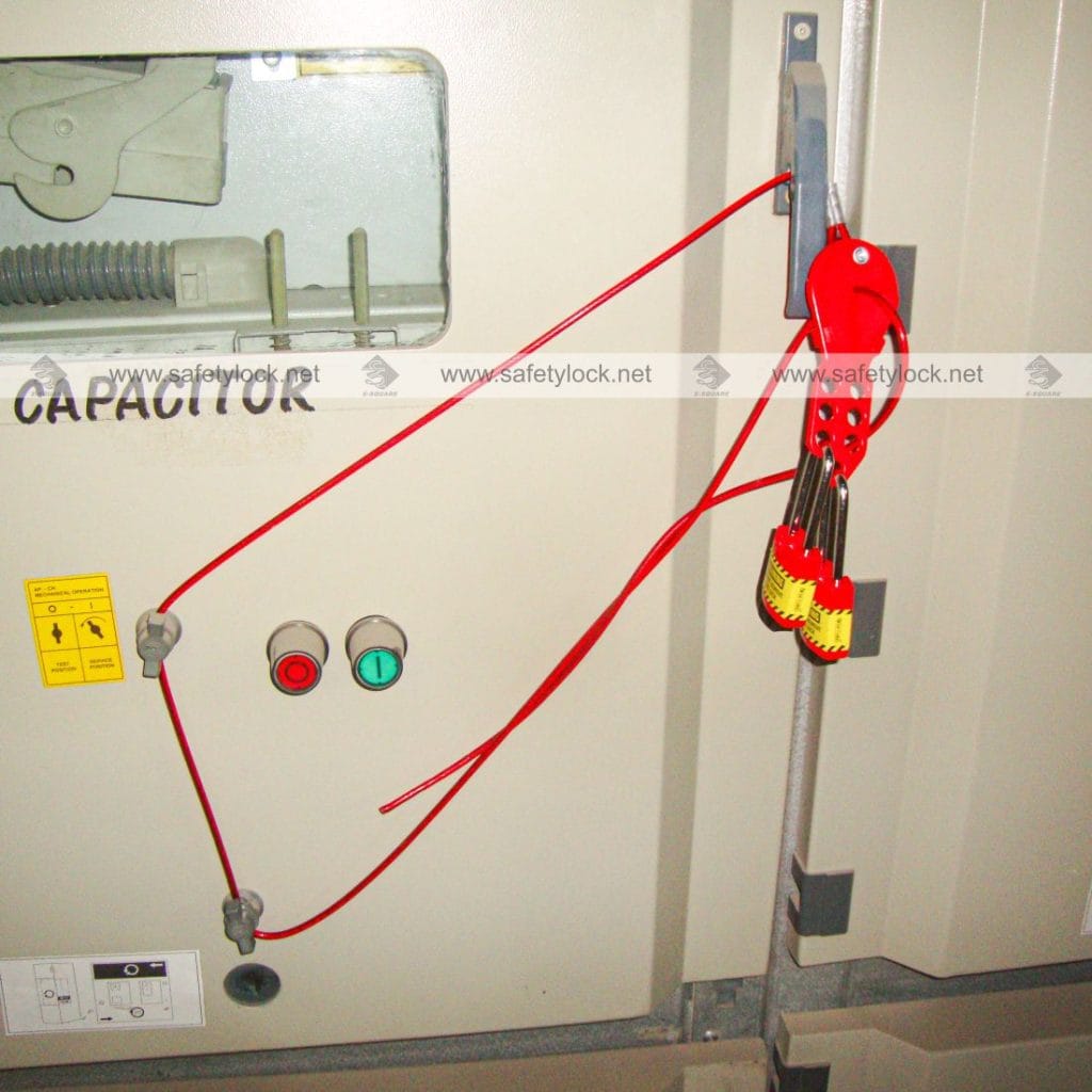 Hasp type Cable Lockout with Vinyl Coated Steel Cable with Loop