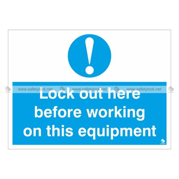 Safety Lockout Label - Lockout Here Before Working - E-Square