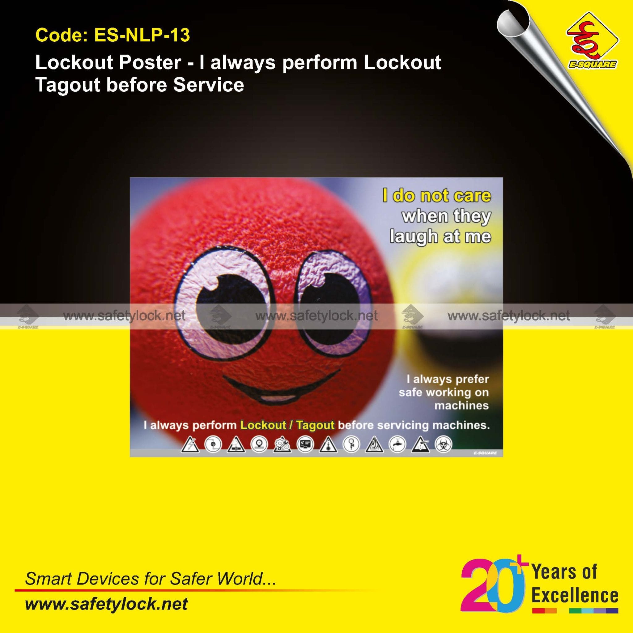 Lockout Poster - I Always Perform Lockout Tagout Before Service - E-Square