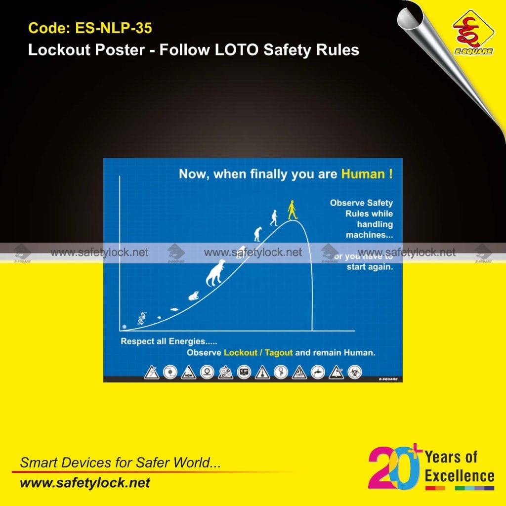 Lockout Poster - Follow LOTO Safety Rules - E-Square