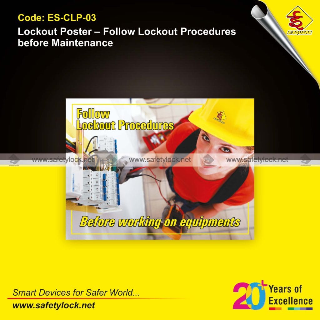 Lockout Poster - Follow Lockout Procedures before Maintenance - E-Square