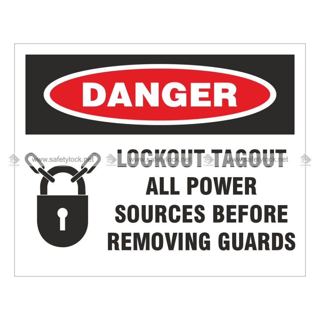 Lockout Safety Signs - Caution Lockout for Safety Sign - E-Square