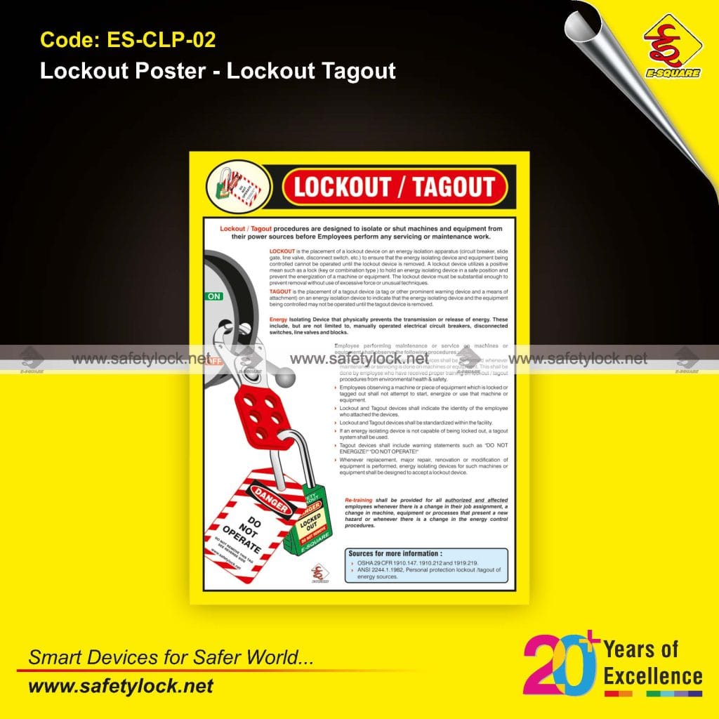 Lockout Safety Poster - Lockout Tagout - E-Square