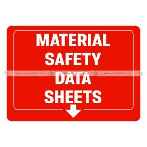 Material Safety Data Sheets in Red Colour - MSDS SDS Wall Sign