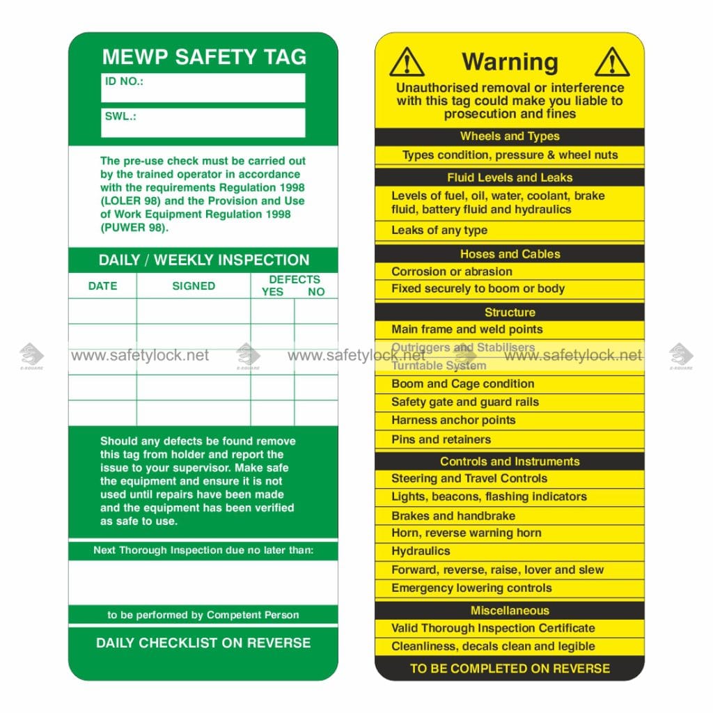 Green Color Scaffolding Tags - Green Tag - Do not Alter - E-Square