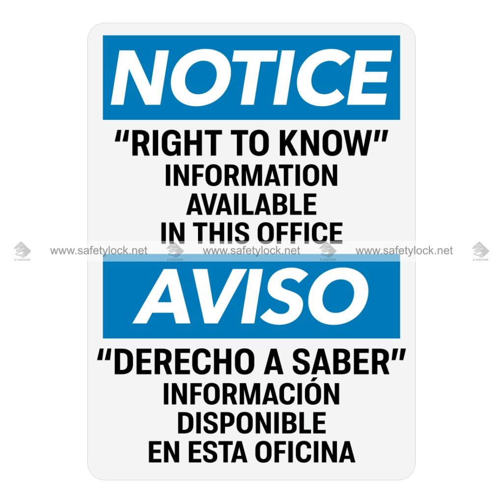 MSDS / SDS Bilingual Signs for Safety in Different Languages