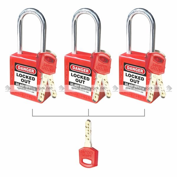 Computer Key LOTO Safety Padlock with 46 mm Steel Shackle