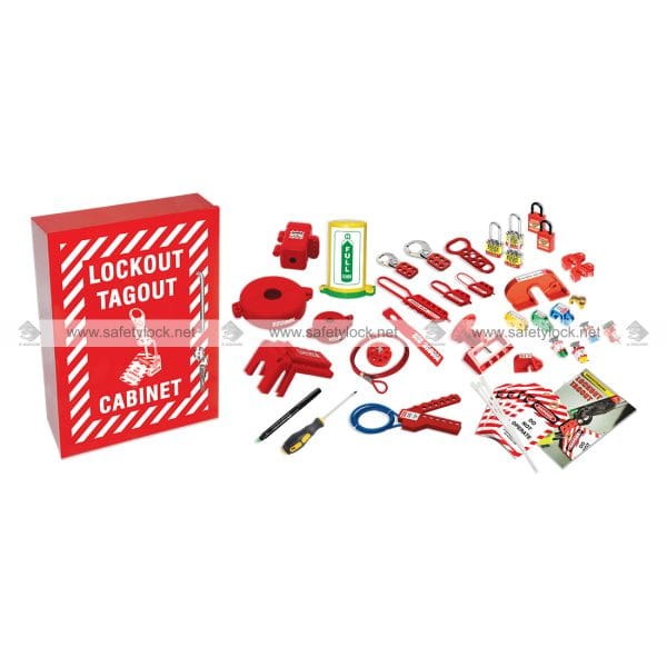 Red Steel Lockout Tagout Cabinet Medium | LOTO Manufacture