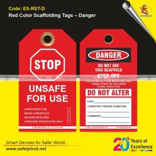 Red Colour Scaffolding Tags - Unsafe for Use | E-Square
