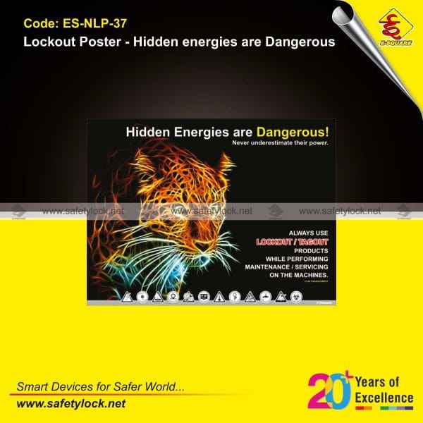 Lockout Safety Poster - Hidden Energies are Dangerous - E-Square