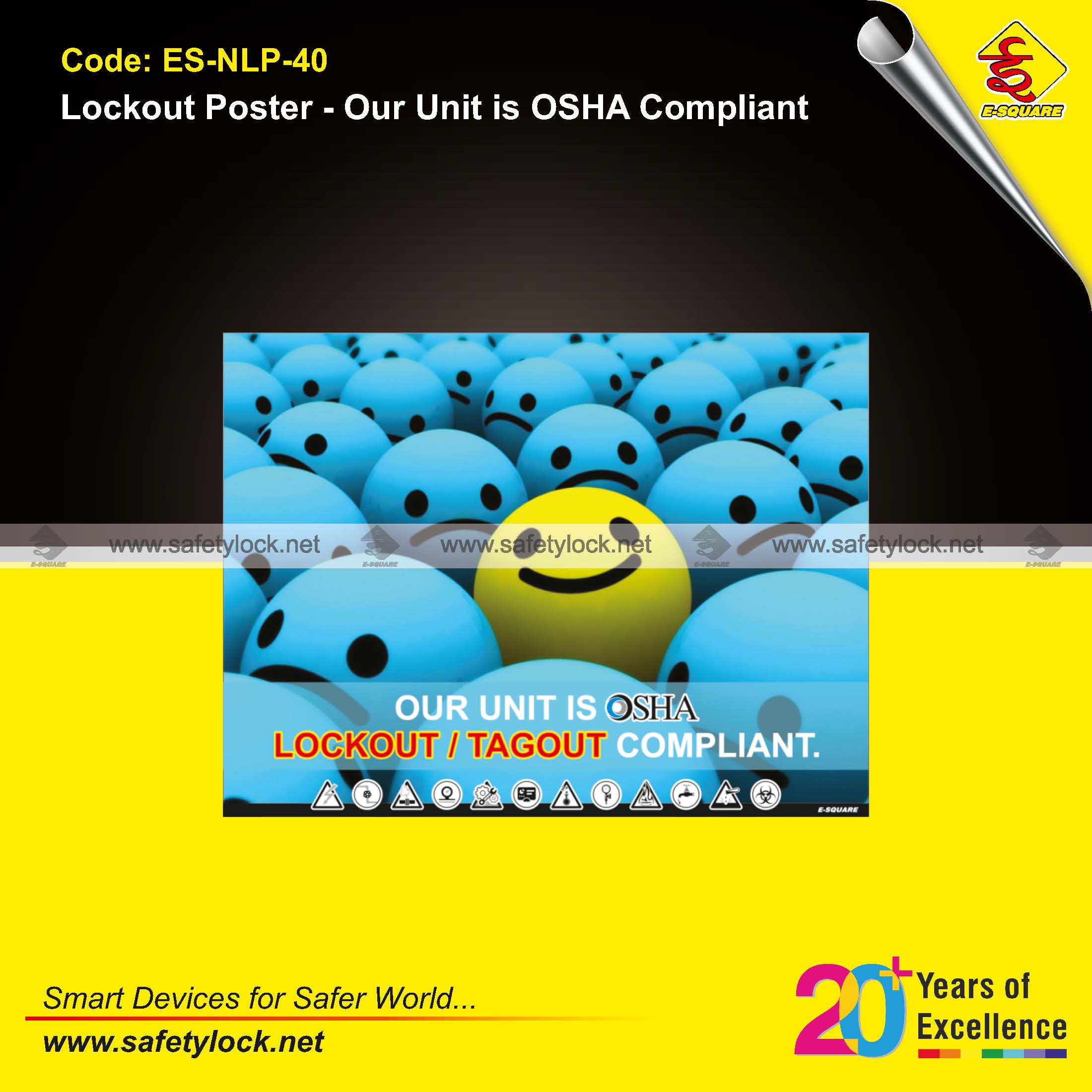 Lockout Poster - Our Unit is OSHA (Lockout/Tagout) Compliant - E-Square