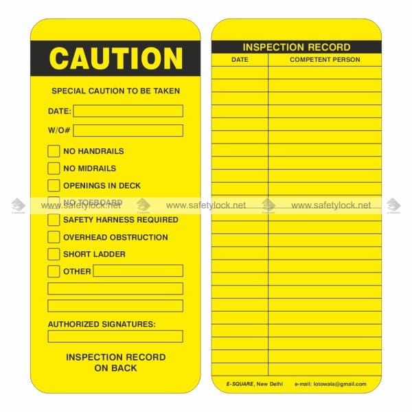 Standard Scaffolding Tag Holders and Variety of Tags