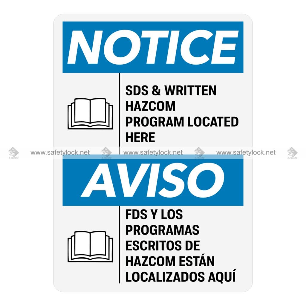 MSDS / SDS Bilingual Signs for Safety in Different Languages