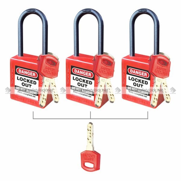 Di-Electric Computer Key LOTO Padlock with Master Key