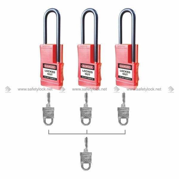 LOTO Padlock with Long Body and Long PVC Sleeve Shackle
