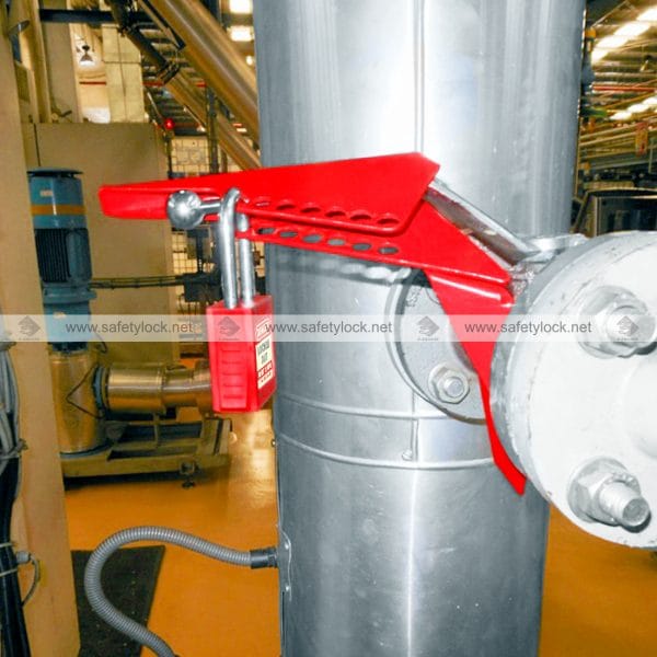 Large Ball Valve Lockout with 7 Lock Provision - One Piece Steel