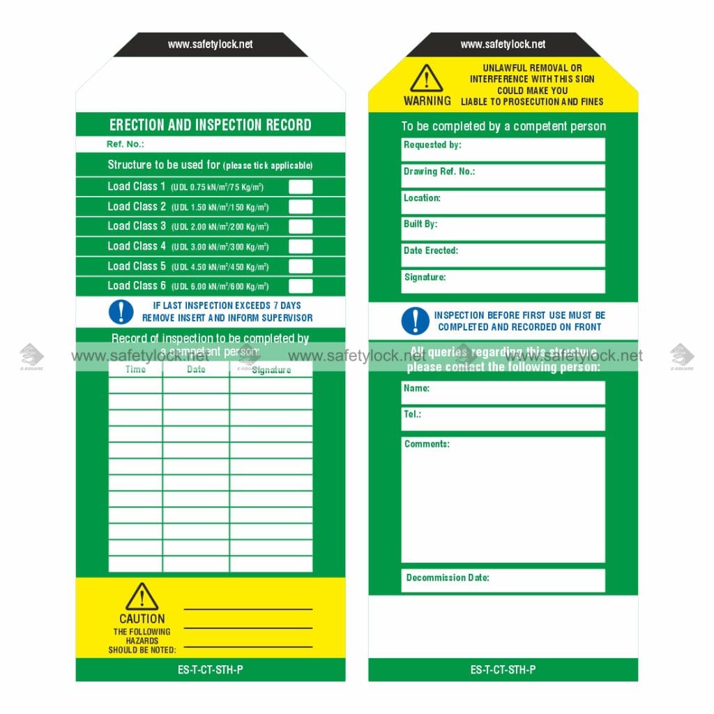 Premier Claw Type Scaffolding Tags, Holder for Construction Site