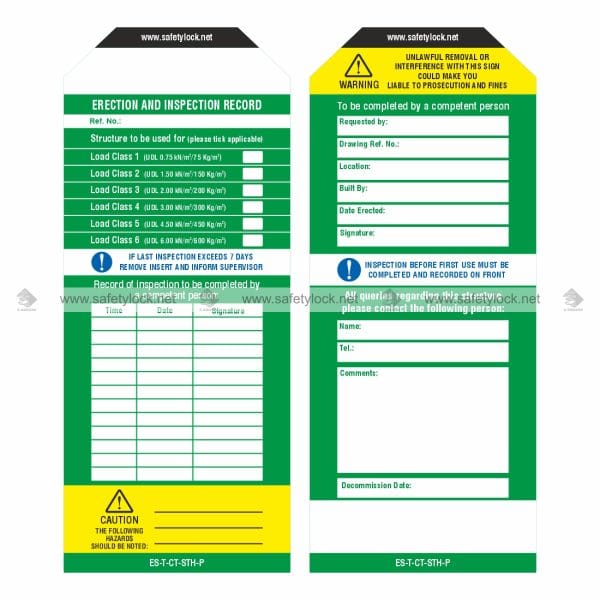 Green Colour Scaffolding Tags Perfect for Scaffold Use