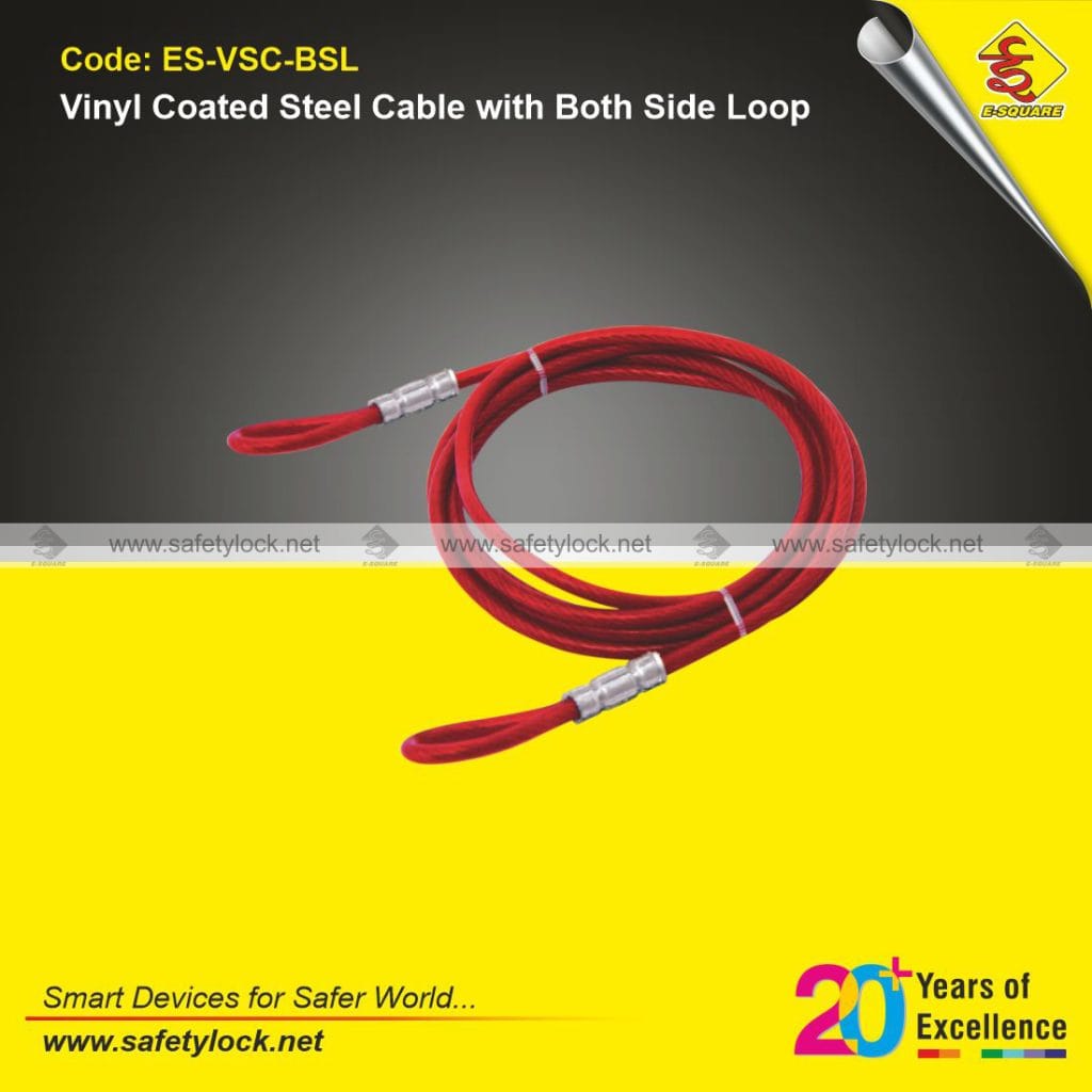 Vinyl Coated Steel Cable with both Side Loop to Lock Equipment