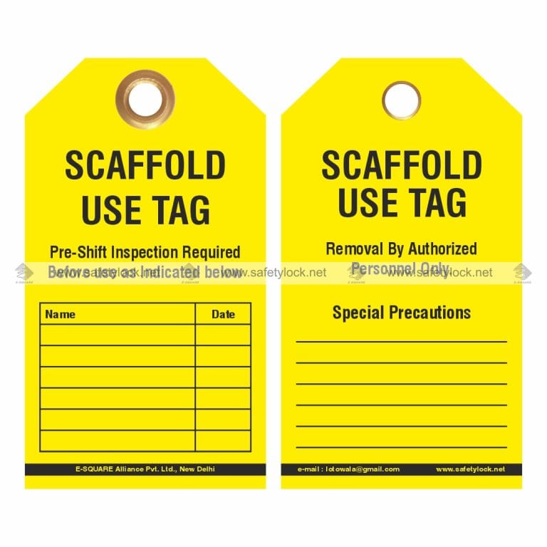 Yellow Colour Scaffolding Tags Manufacturer | E-Square
