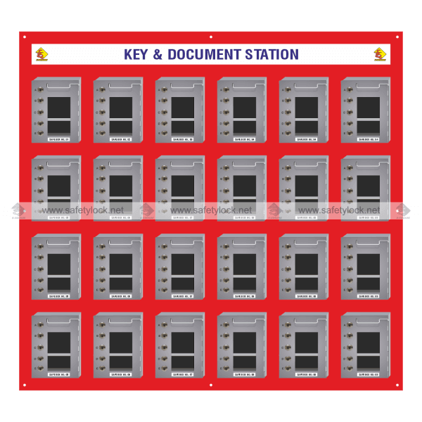 Customised Wall Mounted Station for 24 Safety Lockout Boxes