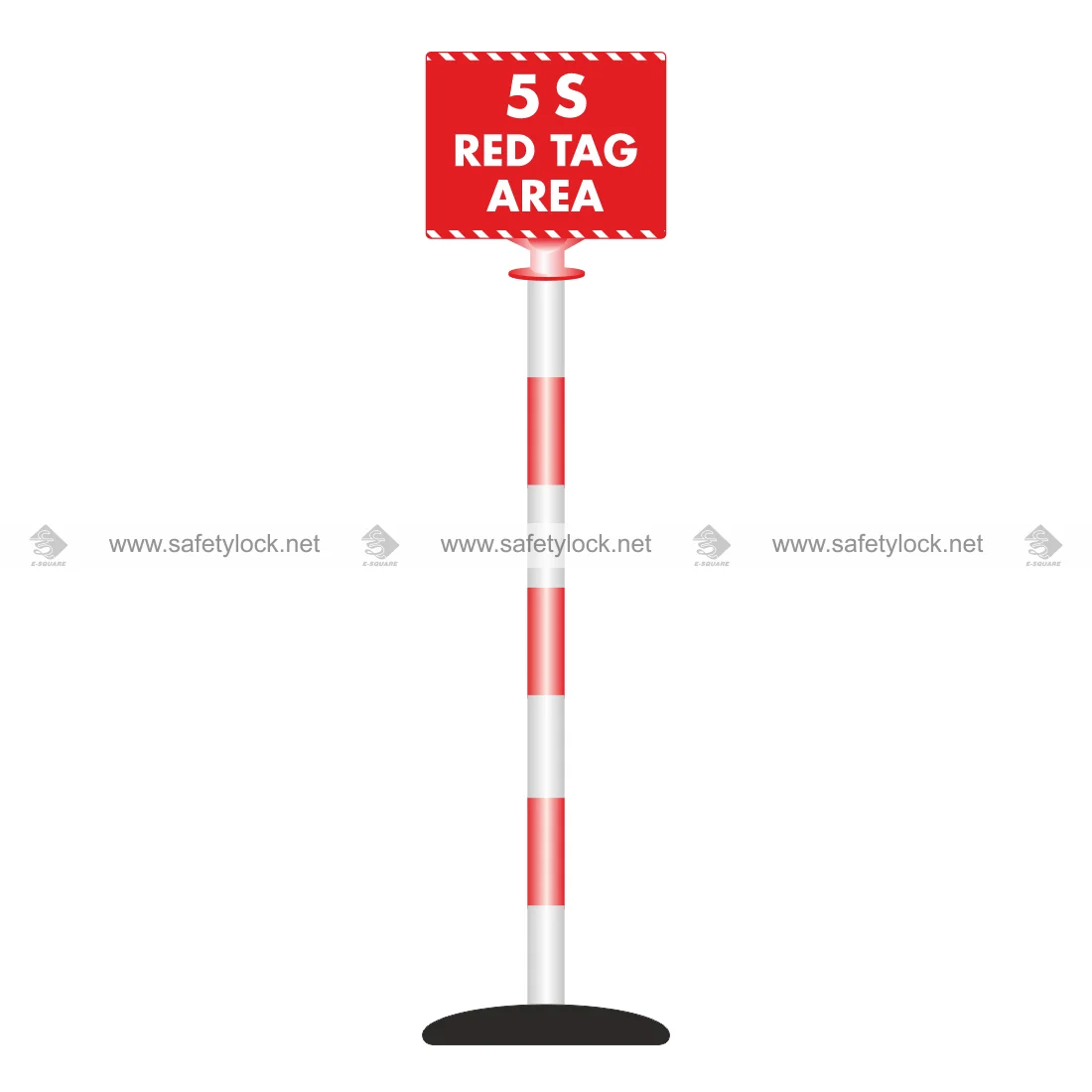 5S Barricading System - 1 Pole and 1 Sign 5S Red Tag Area